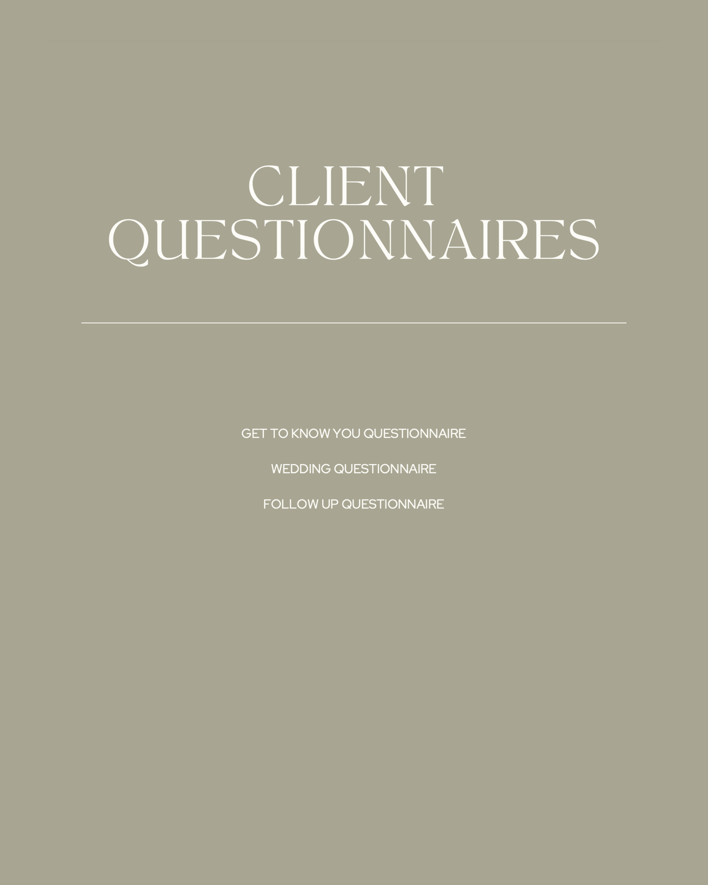 Client Questionnaire Templates – Dawn Charles Education